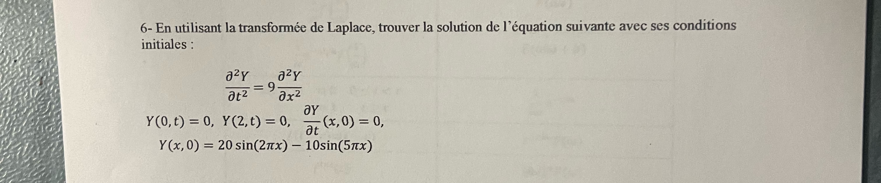 6- ﻿En utilisant la transformée de Laplace, trouver | Chegg.com
