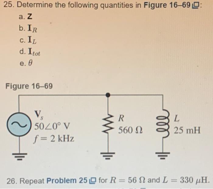 Solved 25. Determine the following quantities in Figure | Chegg.com
