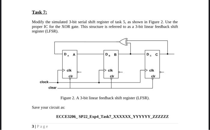 Solved Task 7: Modify the simulated 3-bit serial shift | Chegg.com