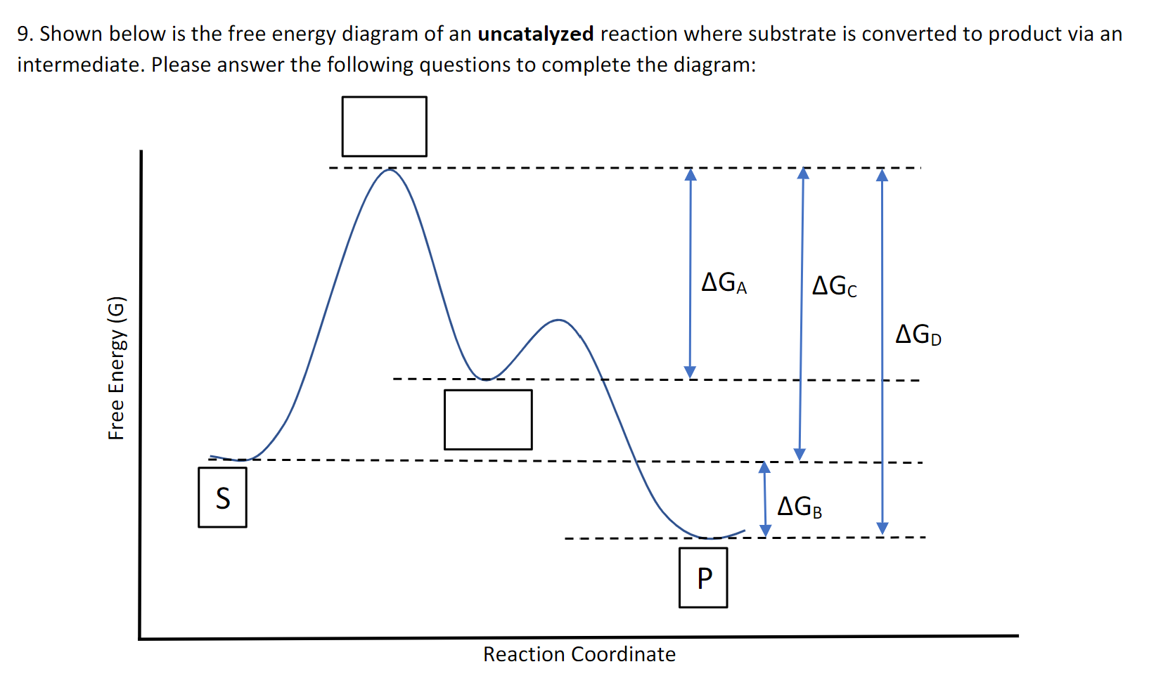 Solved a)There are four \Delta G values labeled on the | Chegg.com