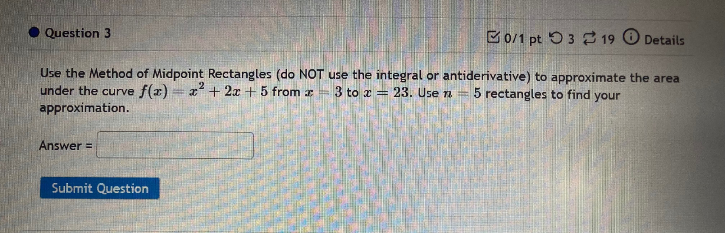 Solved Question 3Use the Method of Midpoint Rectangles (do | Chegg.com