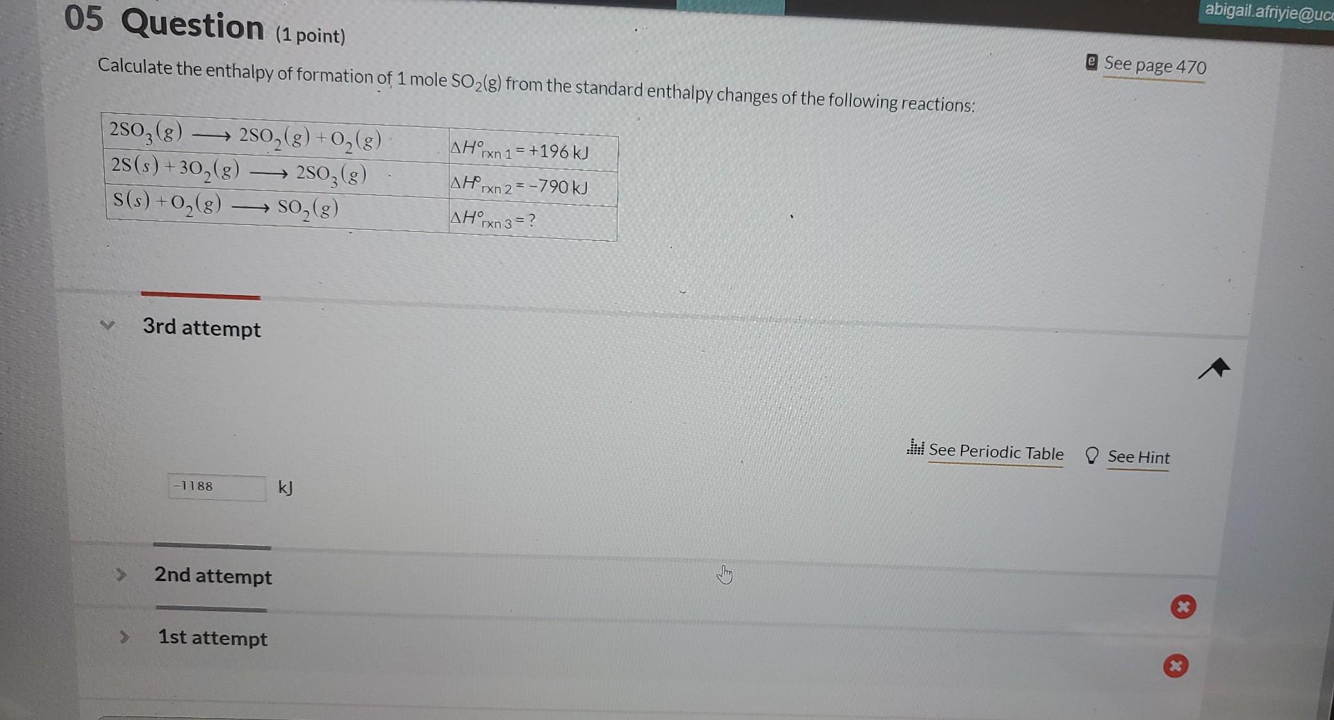 Solved Calculate the enthalpy of formation of 1 mole SO2( g) | Chegg.com