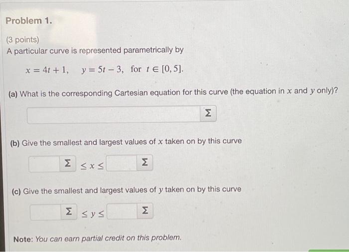 Solved Problem 1. (3 points) A particular curve is | Chegg.com