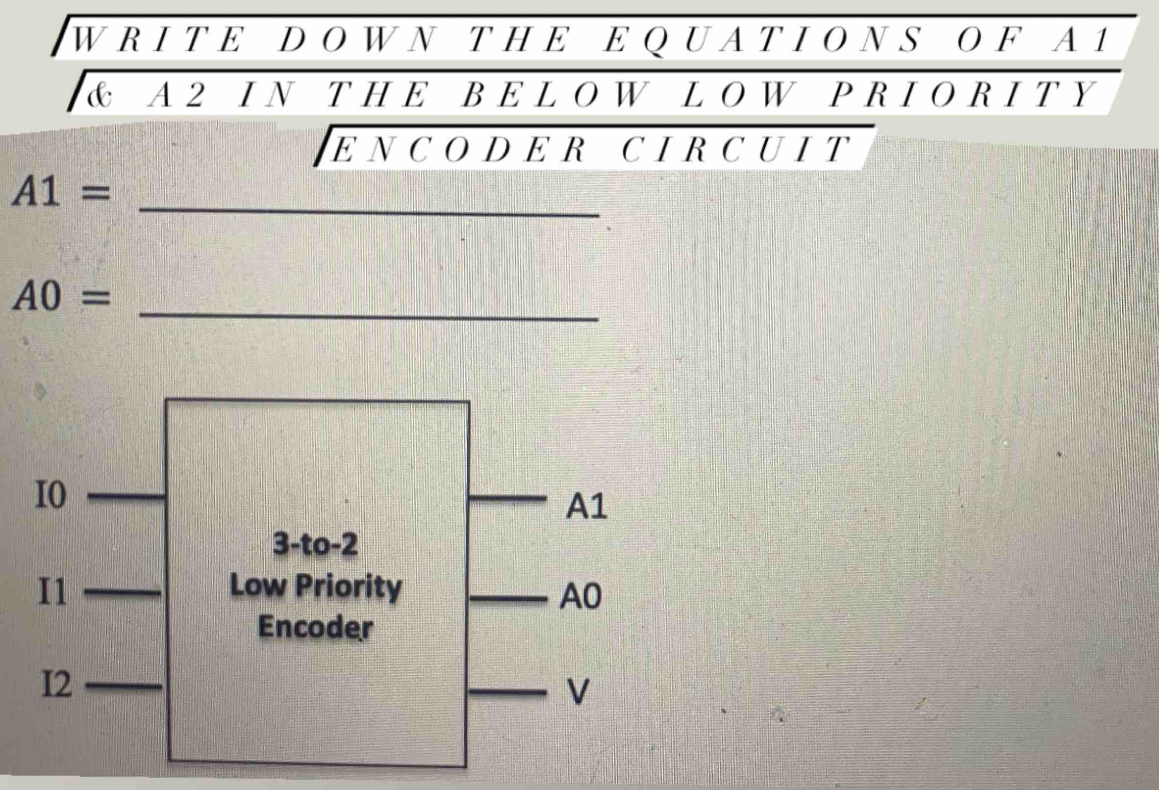 Solved write down the equations for A1 ﻿& A0 | Chegg.com