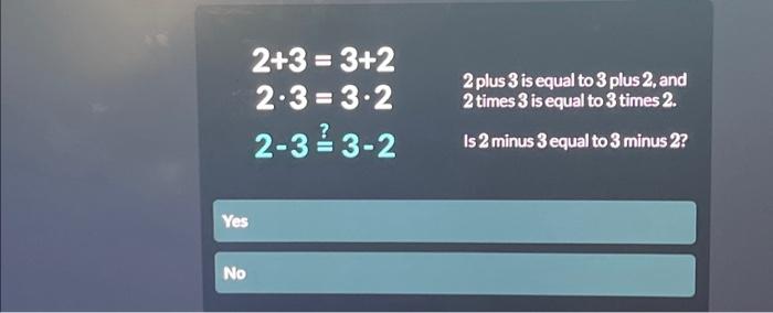 Solved 2+3=3+22⋅3=3⋅22−3=?3−22 plus 3 is equal to 3 plus 2, | Chegg.com Solved 2+3=3+22⋅3=3⋅22−3=?3−22 plus 3 is equal to 3 plus 2, | Chegg.com