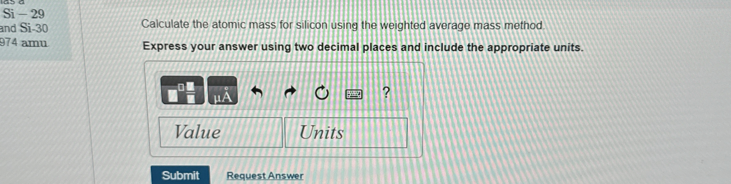 and Si-30Calculate the atomic mass for silicon using | Chegg.com