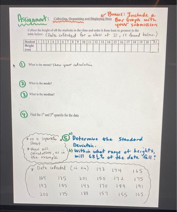 Solved Assignment: Bonus: Include a Collecting, Organizing | Chegg.com