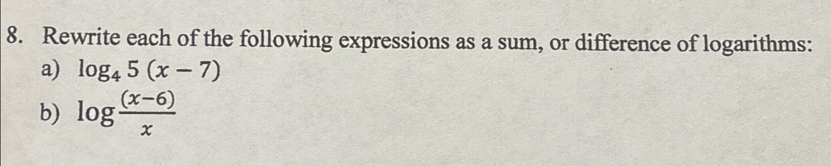 Solved Rewrite each of the following expressions as a sum, | Chegg.com