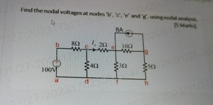 Solved Find the nodal voltages at nodes ' b ', ' c, ' e ' | Chegg.com