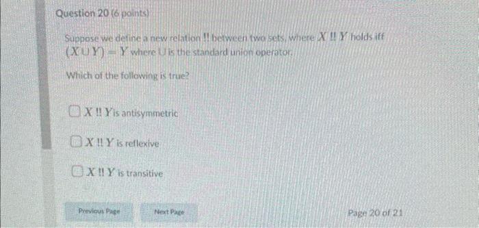 Solved Suppose we deine a new relation It between two sets, | Chegg.com