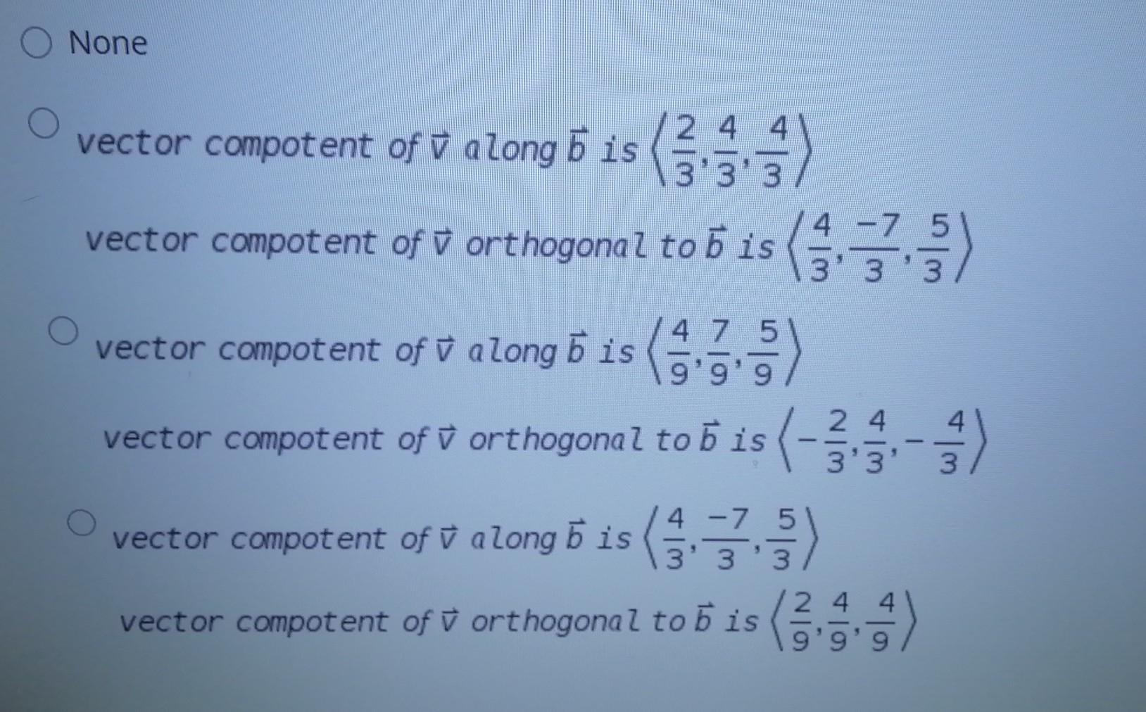 Solved Find the vector component of along 5 and vector | Chegg.com