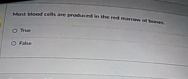 Solved Most blood cells are produced in the red marrow of | Chegg.com