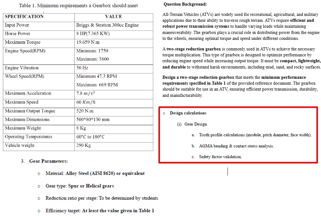 Please complete required gear design calculations | Chegg.com