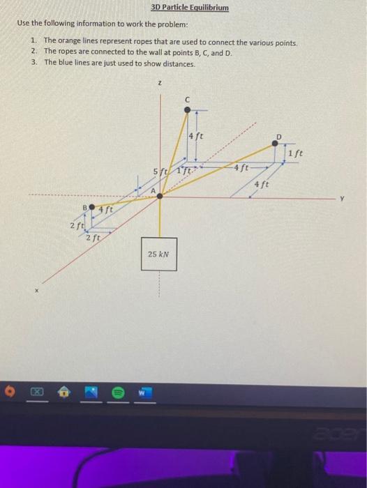 Solved 3D Particle Equilibrium Use the following information | Chegg.com