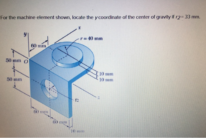 Solved For the machine element shown, locate the y | Chegg.com