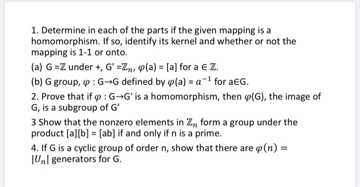 Solved 1. Determine in each of the parts if the given | Chegg.com