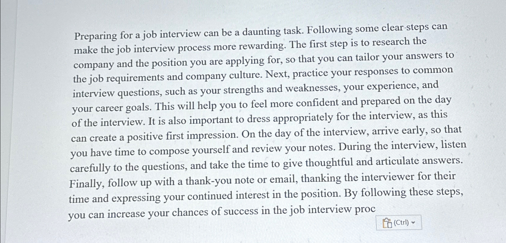 Solved Preparing for a job interview can be a daunting task. | Chegg.com