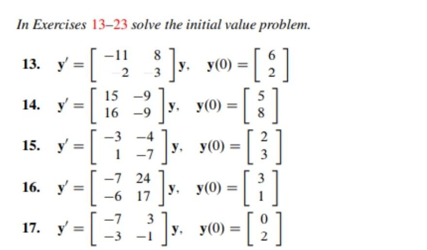 Solved In Exercises 13-23 solve the initial value problem. | Chegg.com