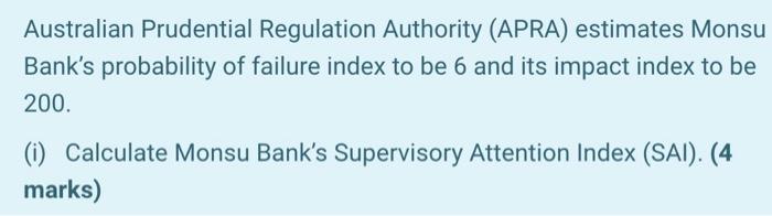 Solved Australian Prudential Regulation Authority (APRA) | Chegg.com