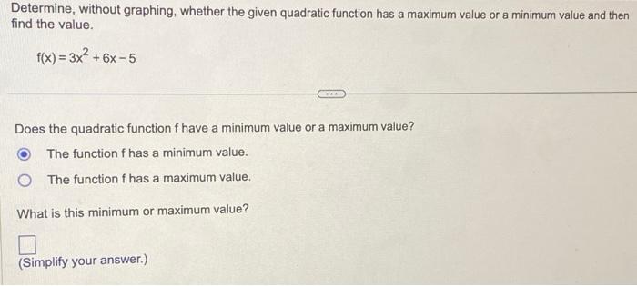 Solved Determine, without graphing, whether the given | Chegg.com