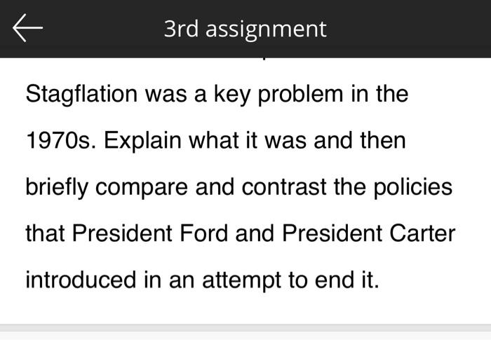Stagflation was a key problem in the 1970s. Explain | Chegg.com