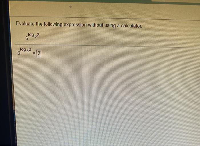 Solved Evaluate the following expression without using a | Chegg.com
