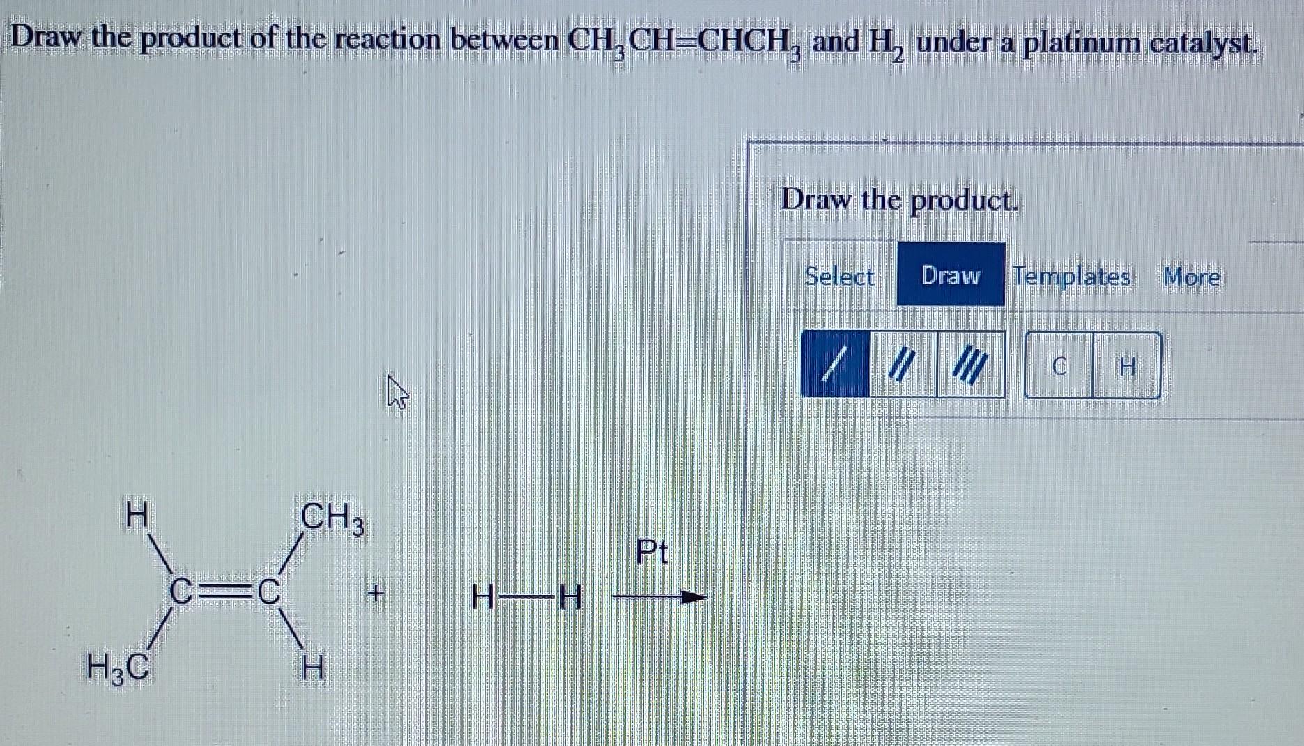 Solved Draw the product of the reaction between CH3CH=CHCH3 | Chegg.com