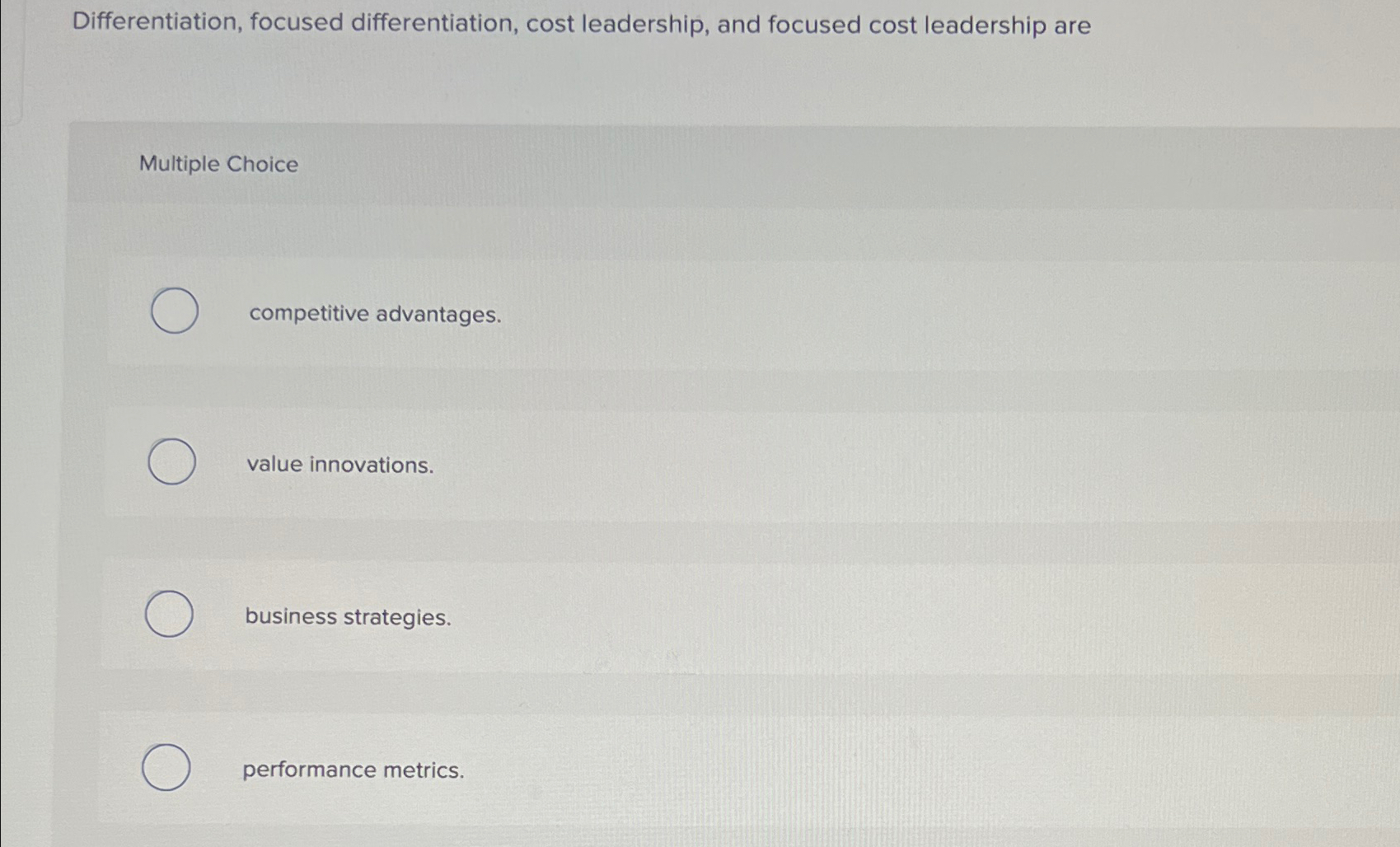 Solved Differentiation, focused differentiation, cost | Chegg.com