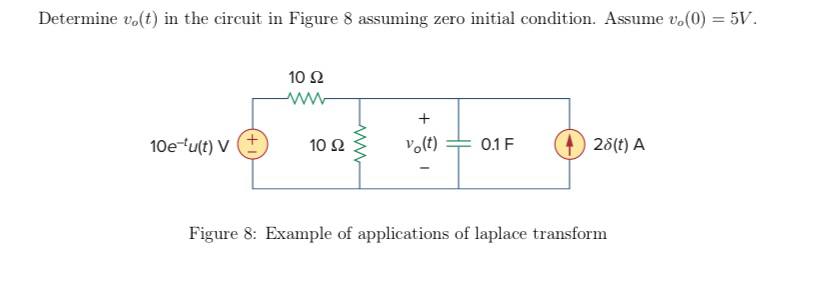 Solved Determine vo(t) ﻿in the circuit in Figure 8 ﻿assuming | Chegg.com