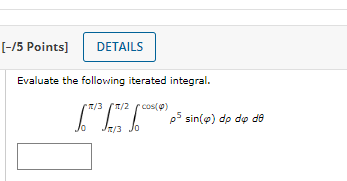Solved Evaluate the following iterated | Chegg.com