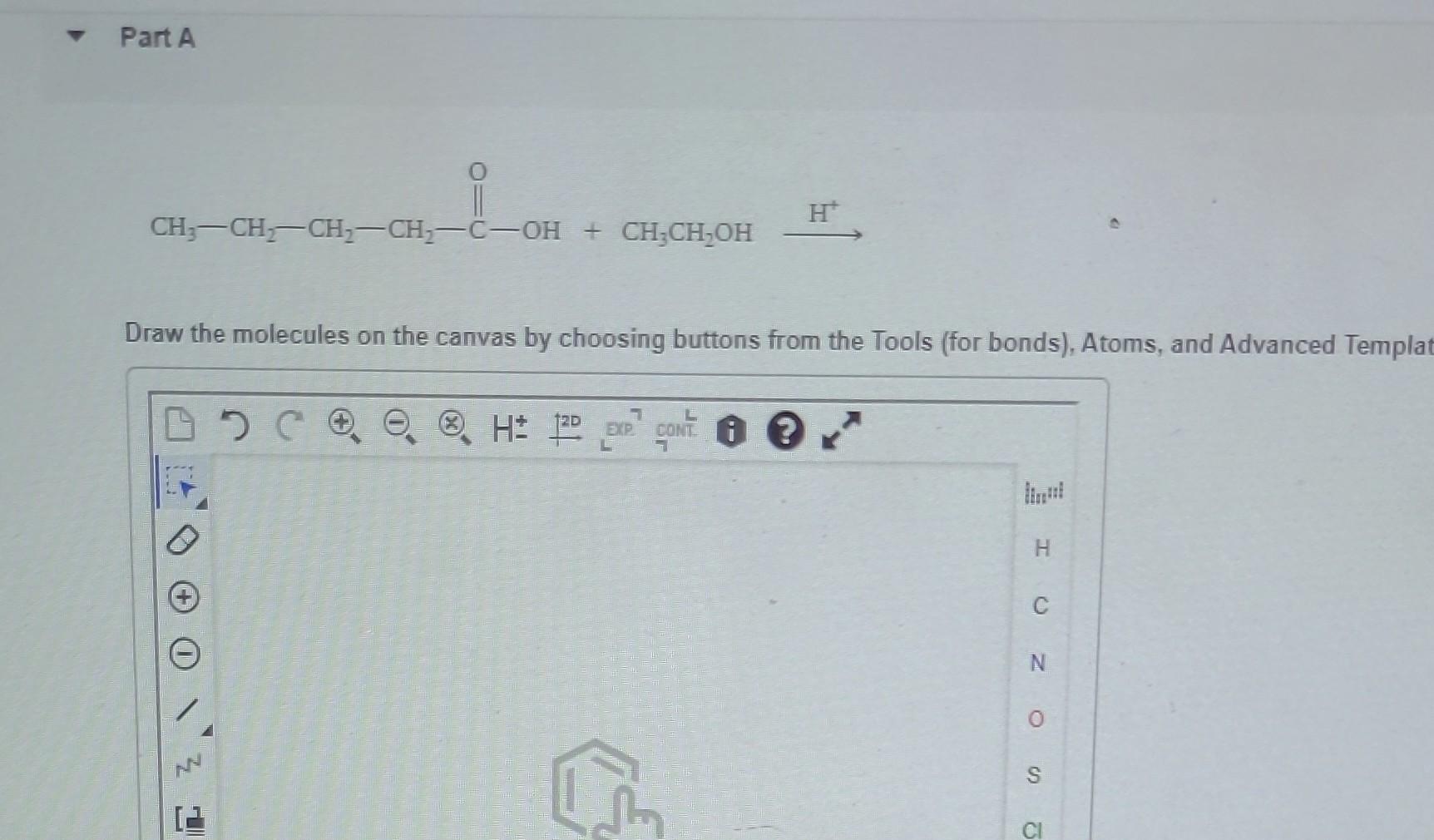 Solved Draw the molecules on the canvas by choosing buttons | Chegg.com