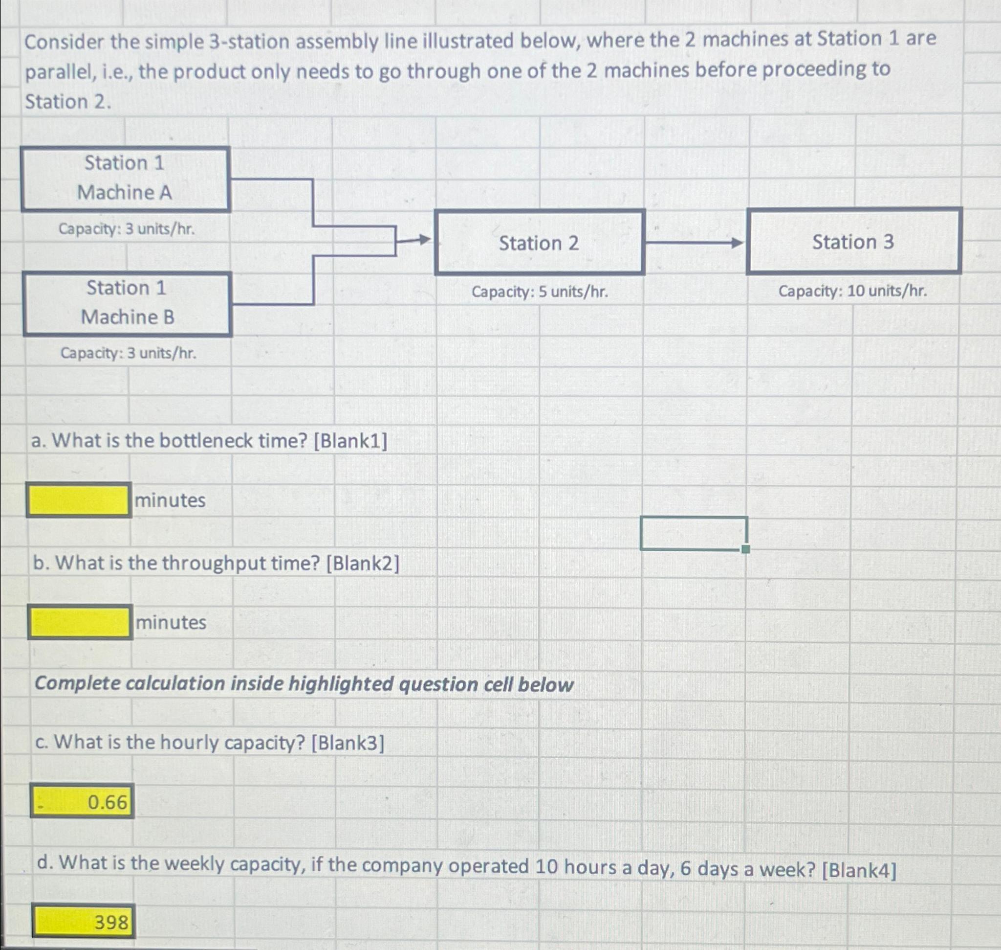 Solved Consider the simple 3-station assembly line | Chegg.com