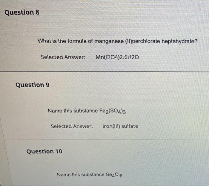 Solved What is the formula of manganese (II)perchlorate | Chegg.com