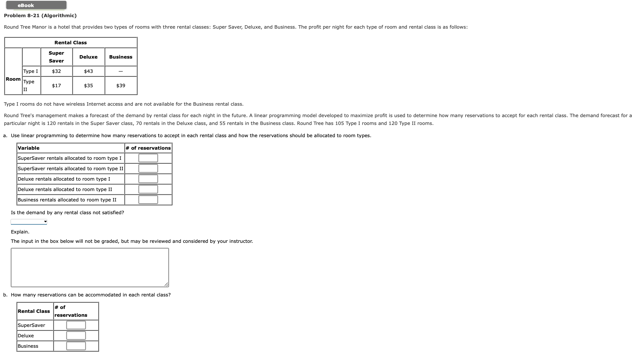 Solved eBookProblem 8-21 (Algorithmic)Round Tree Manor is a | Chegg.com