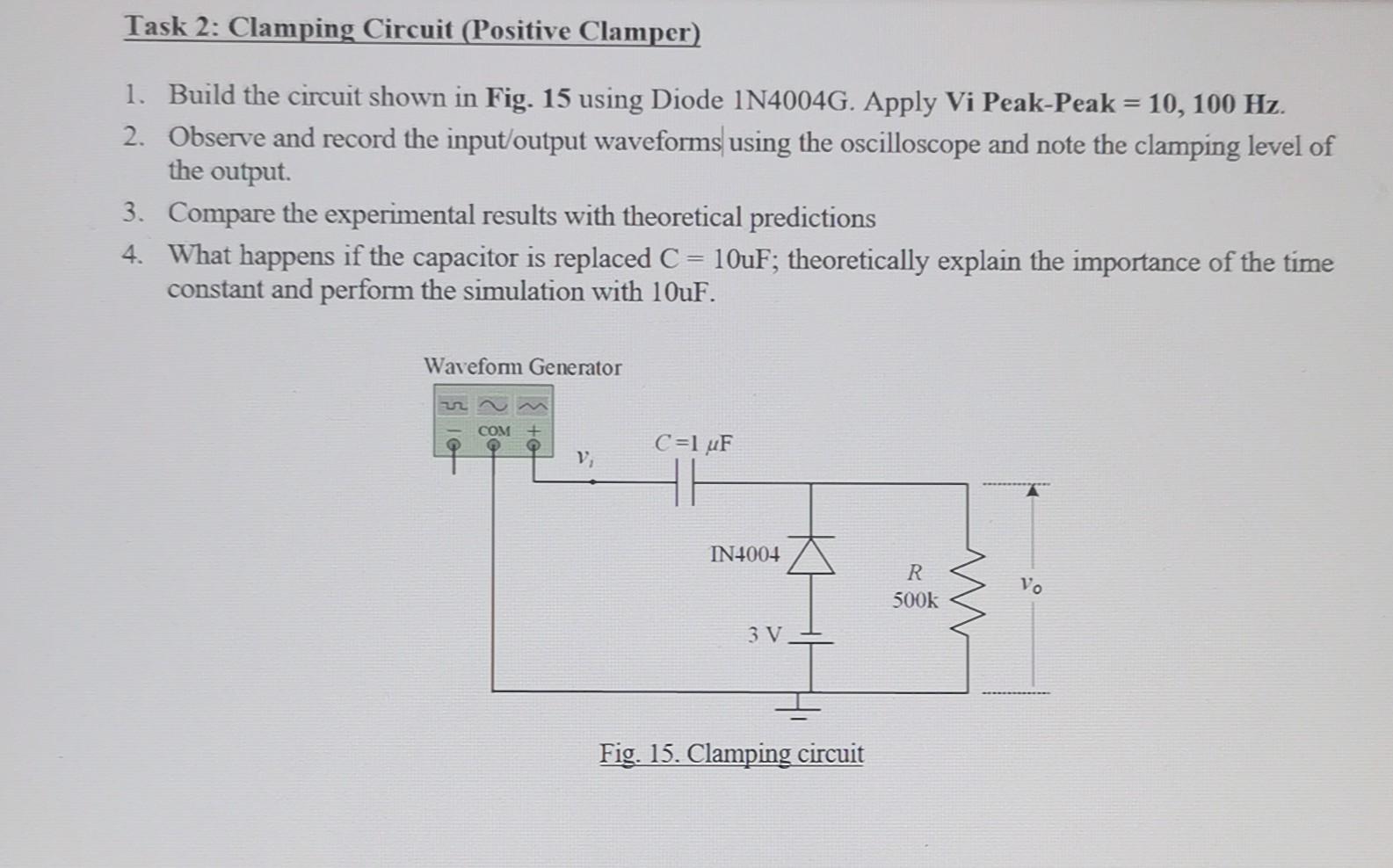 Solved 1. Build the circuit shown in Fig. 15 using Diode | Chegg.com