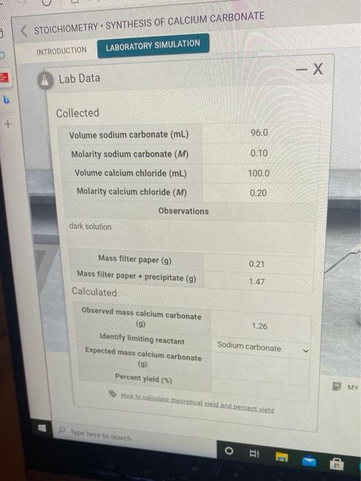 Solved 3 STOICHIOMETRY. SYNTHESIS OF CALCIUM CARBONATE | Chegg.com