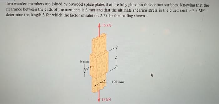 Solved Two wooden members are joined by plywood splice | Chegg.com