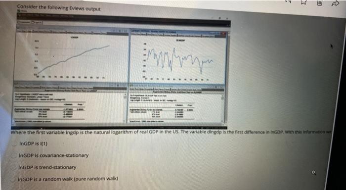 Solved w Consider the following Eviews output W Where the | Chegg.com