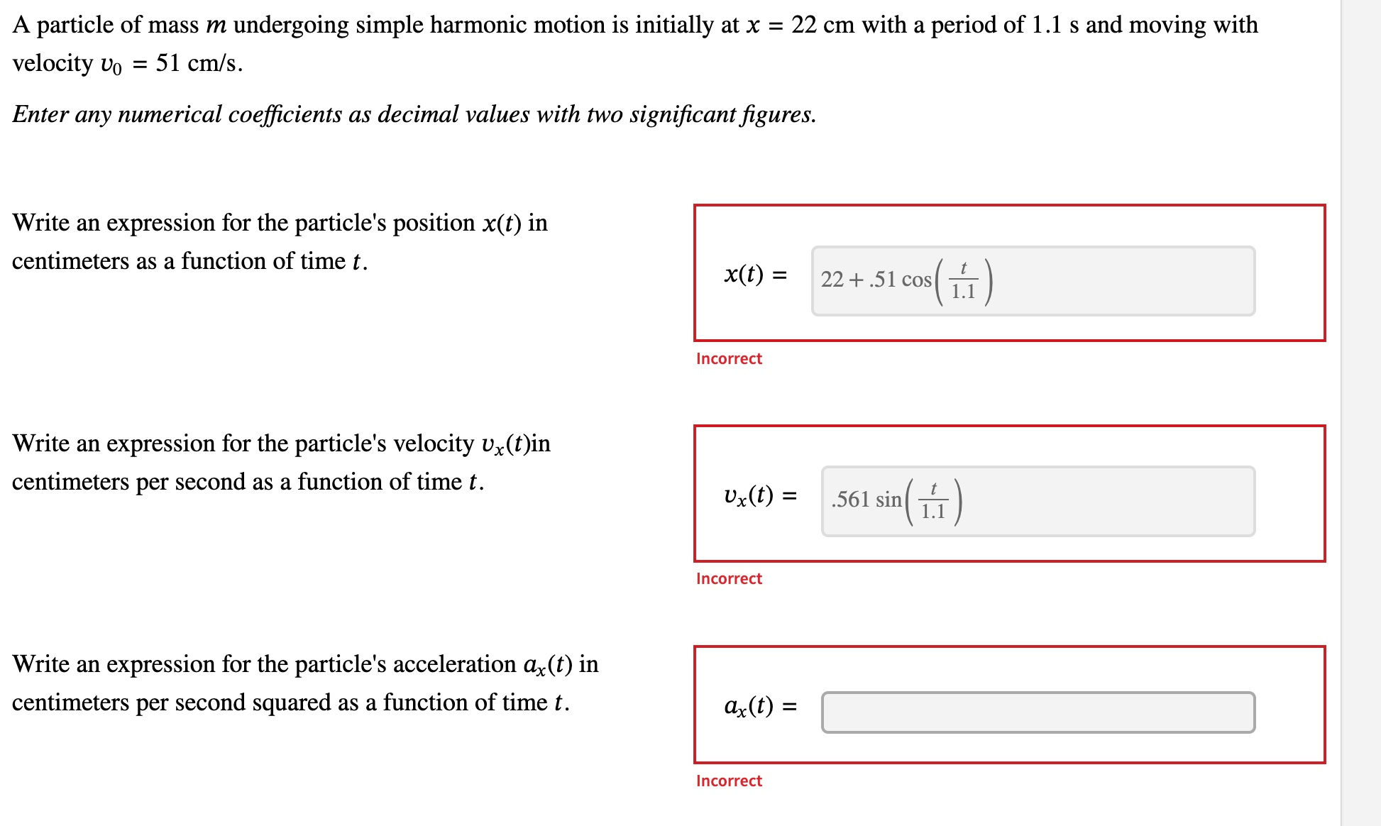 Solved A particle of mass m ﻿undergoing simple harmonic | Chegg.com