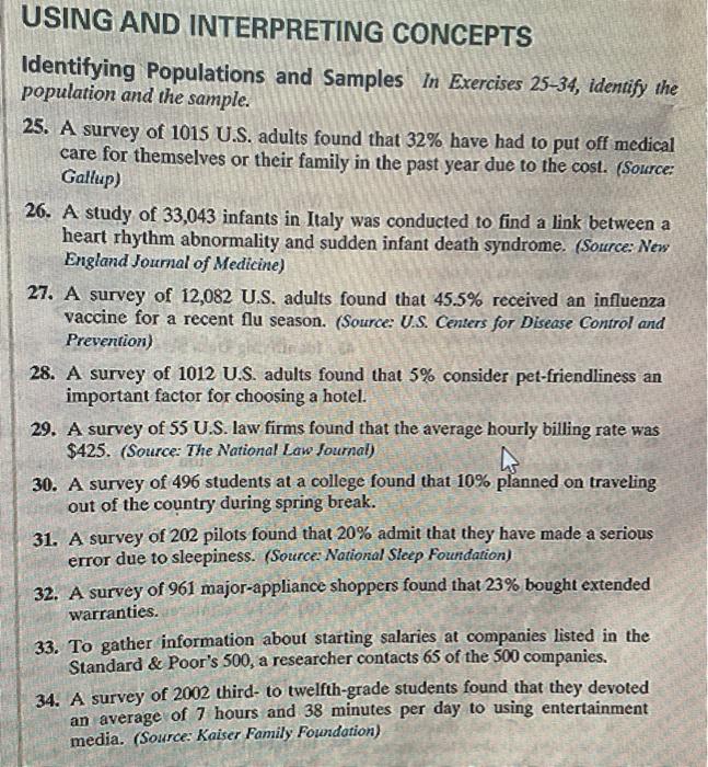 Solved USING AND INTERPRETING CONCEPTS Identifying | Chegg.com