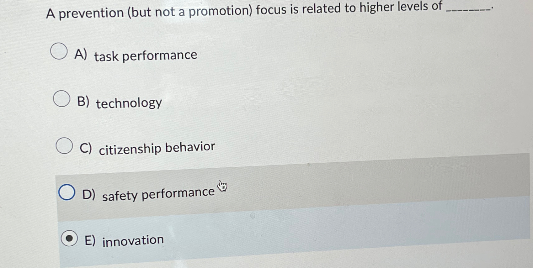 Solved A prevention (but not a promotion) ﻿focus is related | Chegg.com