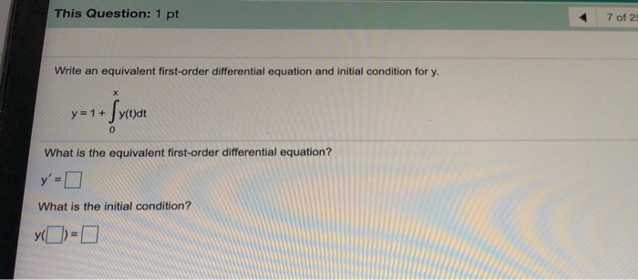 Solved This Question: 1 pt 7 of 2 Write an equivalent | Chegg.com