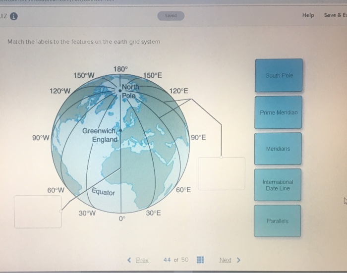 Solved match the lables to the features on the earth grid | Chegg.com
