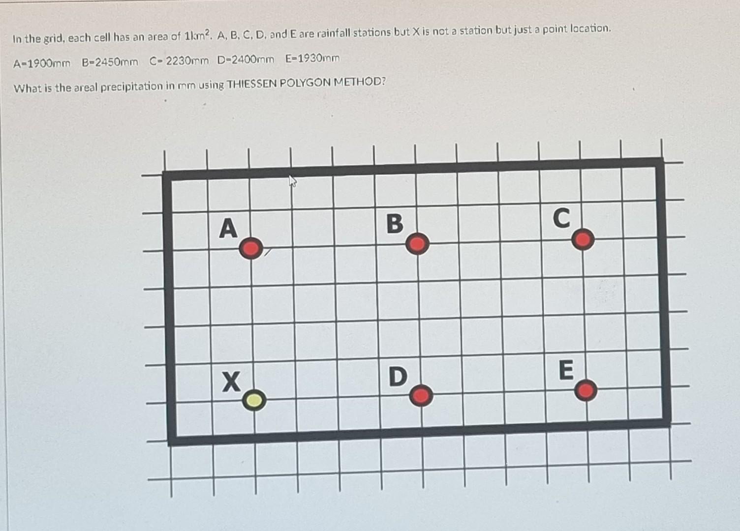Solved In the grid, each cell has an area of 1km2. A, B, C, | Chegg.com