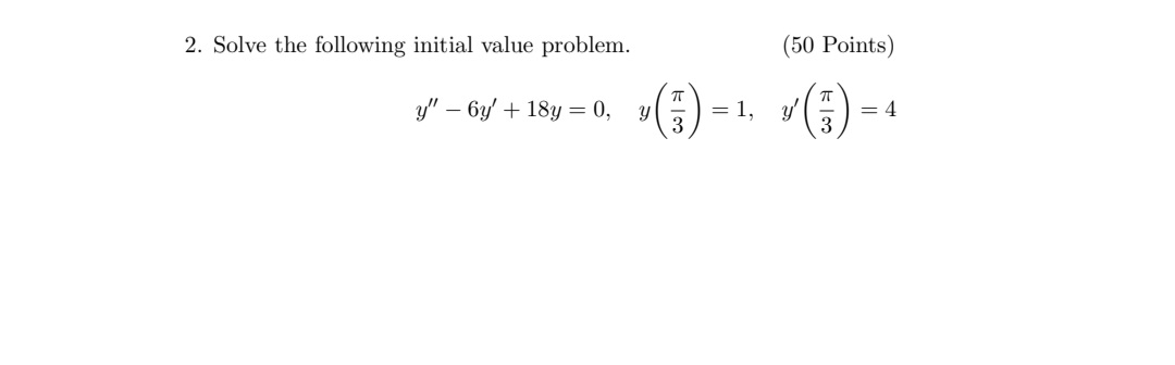 Solved Solve the following initial value problem.(50 | Chegg.com