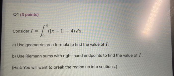 Solved SOLVE PART b!!! find area using limit and n | Chegg.com