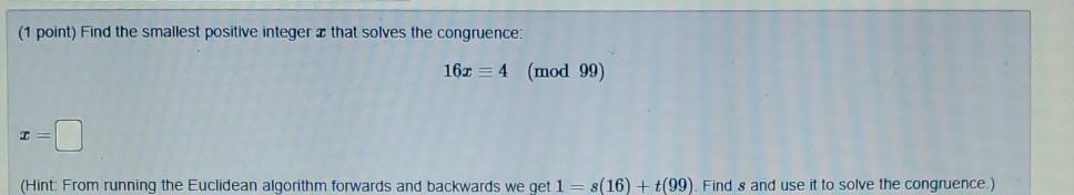 Solved 1 Point Find The Smallest Positive In 