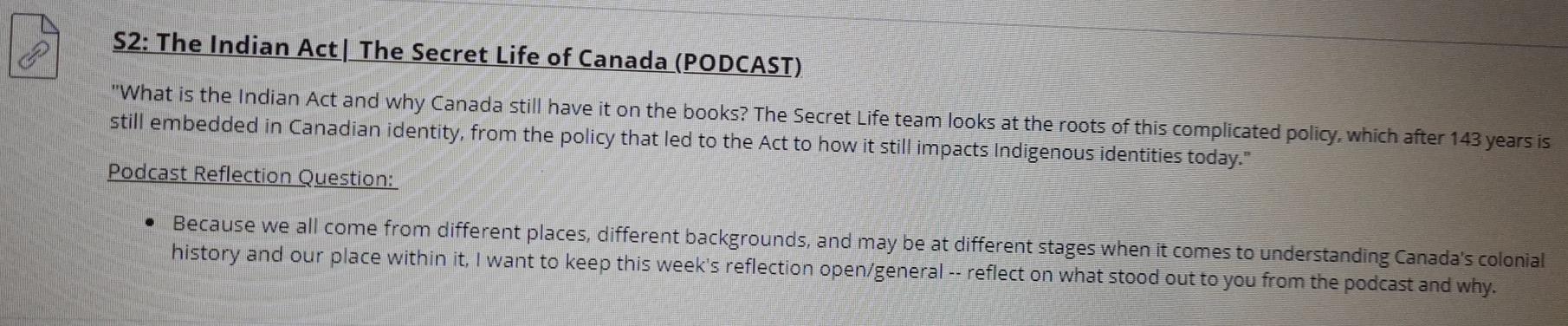 Solved S2: The Indian Act| The Secret Life of Canada | Chegg.com