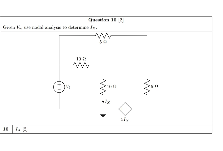 Solved Given b, ﻿use nodal analysis to determine Ix10Ix | Chegg.com