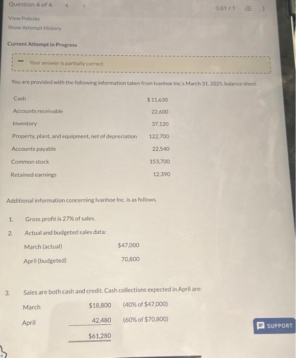 Solved Current Attempt in Progress You are provided with the | Chegg.com